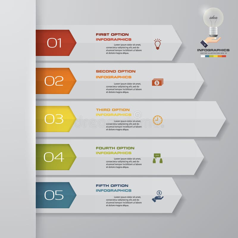 5 Steps Timeline Arrow Infographic Element. 5 Steps Infographic, Vector Banner Can Be Used for ...