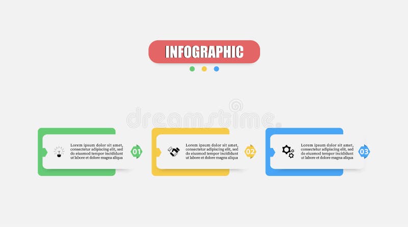 Steps Timeline Infographics Design Present Three Element. Concept ...