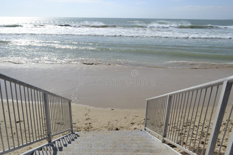 Steps to the beach stock image. Image of equipment, meerkat - 135598649