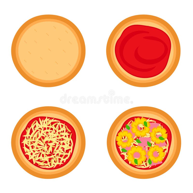 Steps To Make Hawaiian Pineapple Pizza. Stock Vector - Illustration of ...