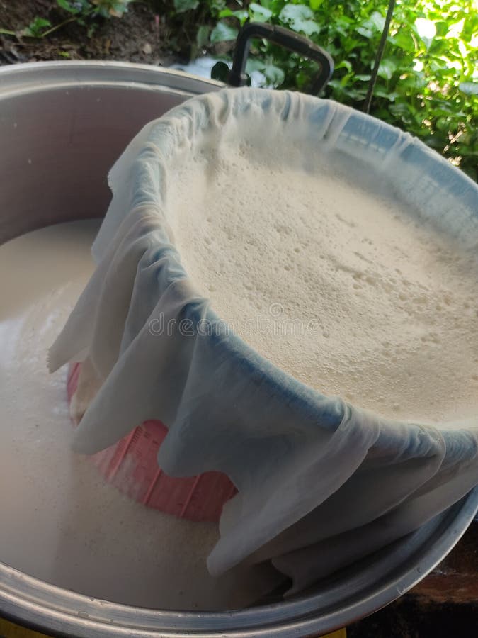 Steps to make soy milk stock photo. Image of cooking - 192048936