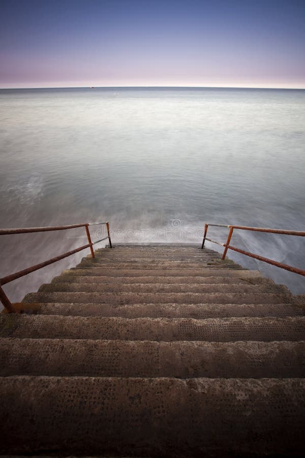 Steps to the sea stock photo. Image of range, jetty, seagull - 24401176