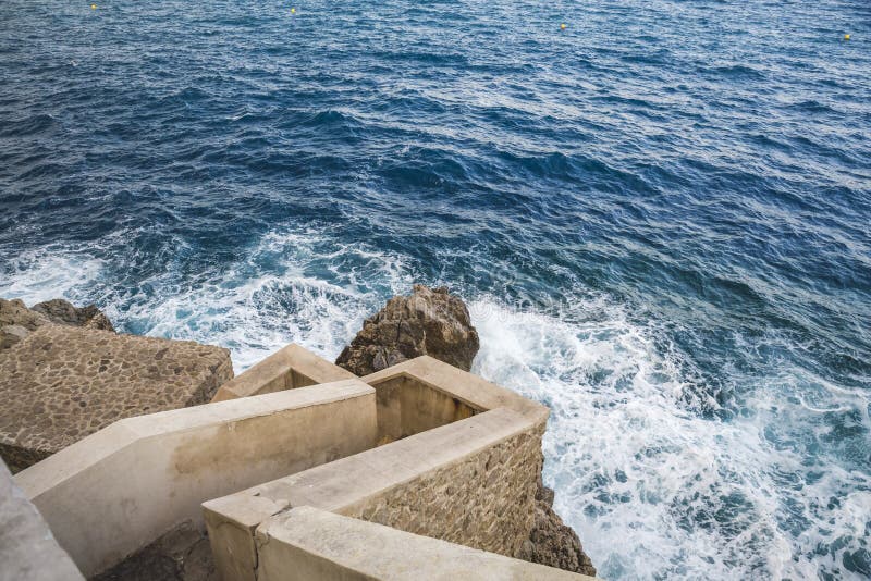 Steps to the sea. stock photo. Image of landscape, stairs - 110410770