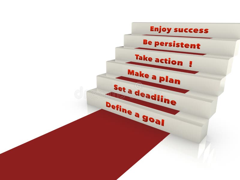 Steps to success list stock photo. Image of background - 61049542