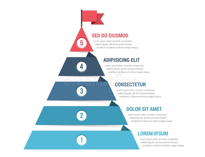 5 Steps to Success stock vector. Illustration of graphic - 222558382