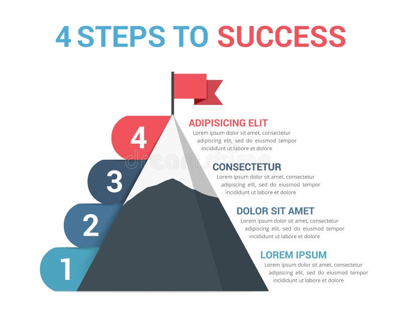 3 Steps to Success stock vector. Illustration of career - 103830211