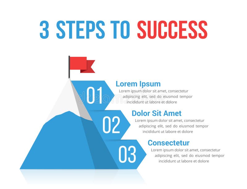 3 Steps to Success stock vector. Illustration of career - 103830211