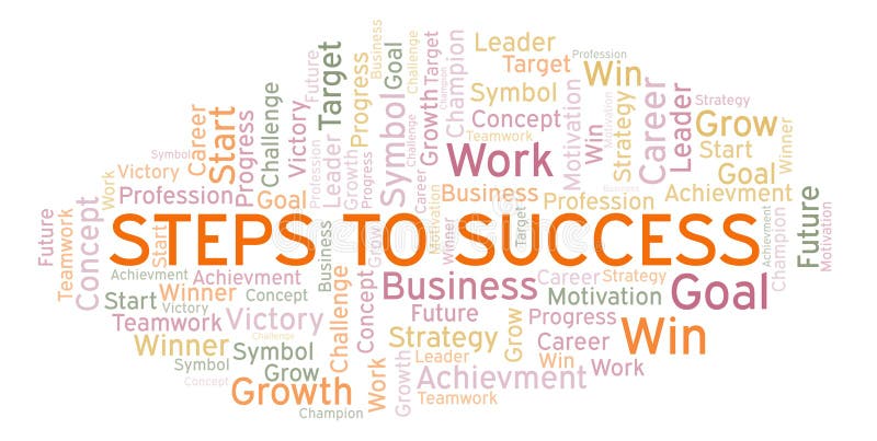 Steps To Success Word Cloud. Stock Illustration - Illustration of ...