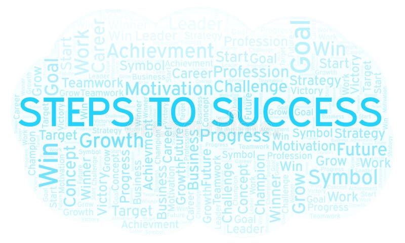 Steps To Success Word Cloud. Stock Illustration - Illustration of word ...