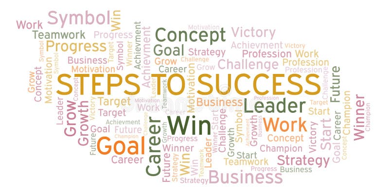 Steps To Success Word Cloud. Stock Illustration - Illustration of word ...