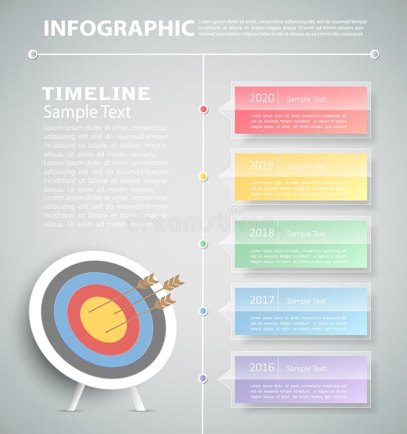 Steps To Target Infographic Template. Can Be Used for Workflow, Layout ...