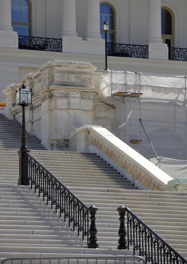 Steps To the US Capitol Building DC Stock Photo - Image of construction ...