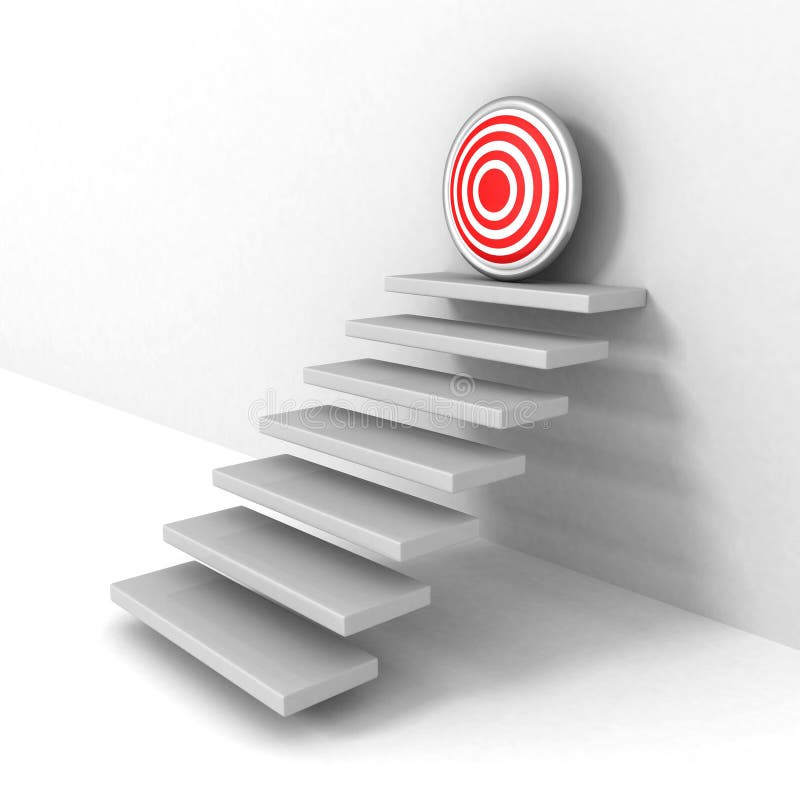 Steps Up To Goal Target Business Success Concept Stock Illustration ...