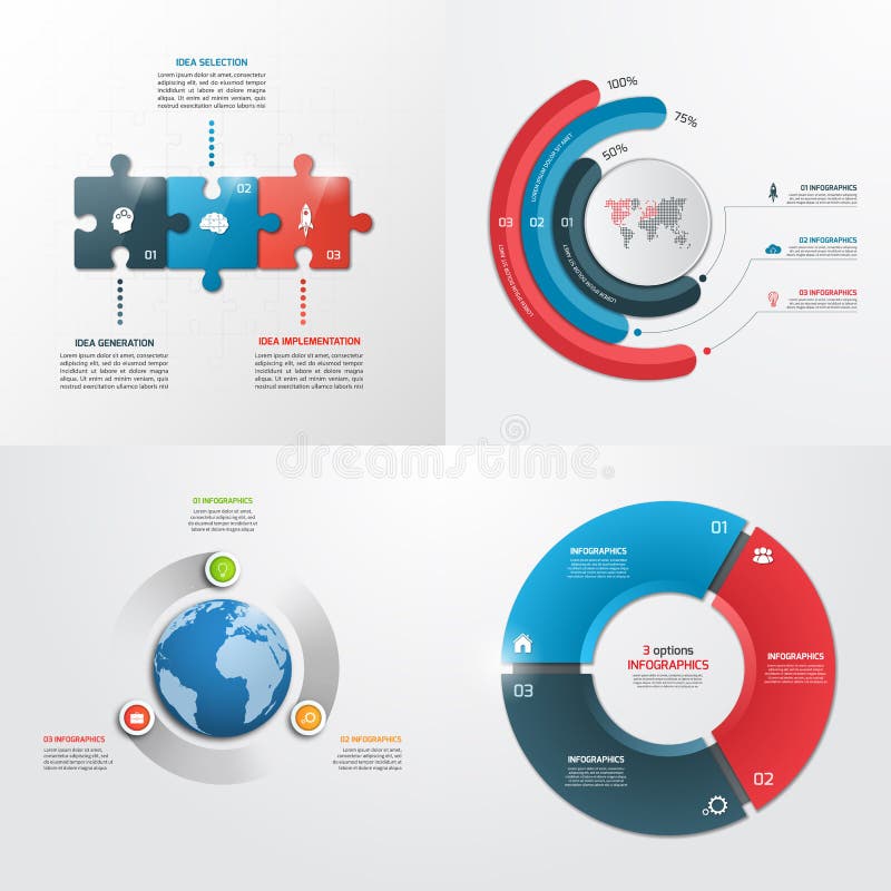 3 Steps Vector Infographic Templates. Stock Vector - Illustration of ...