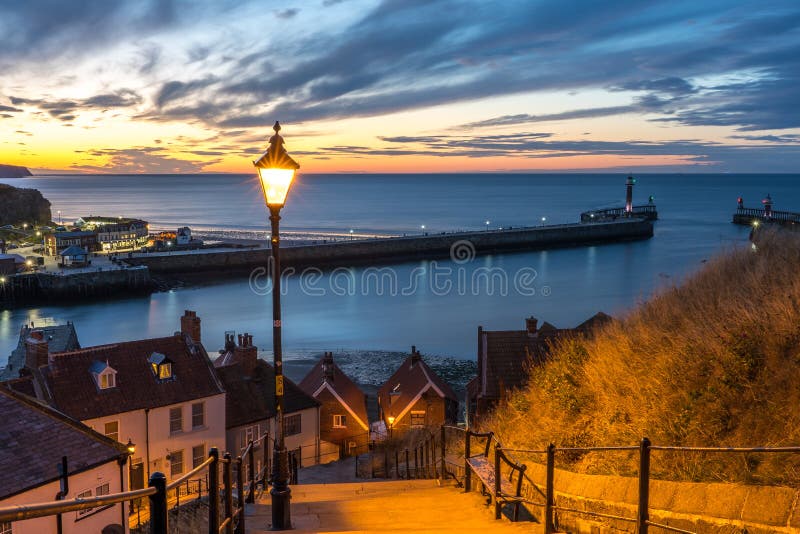 199 Steps Whitby, North Yorkshire, Stock Image - Image of pier, famous ...