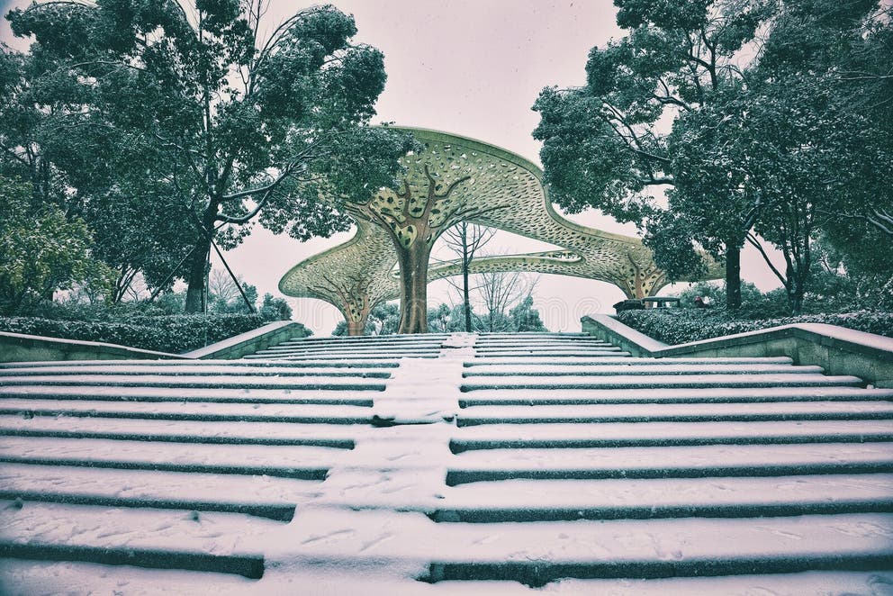 Steps in the snow stock image. Image of seasonal, steps - 307023223