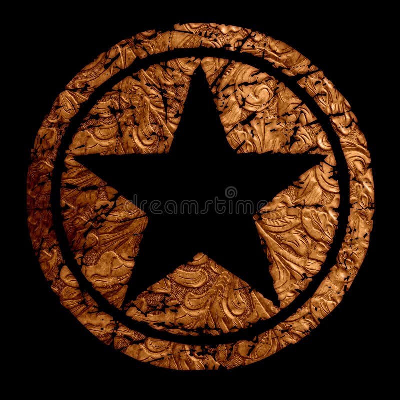 Ster Logo Vintage Grunge Leather Stock Illustratie - Illustration of ...