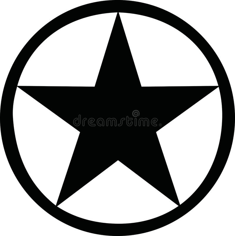 Ster Met Zwarte Cirkel Rond Het Vector Illustratie - Illustration of ...