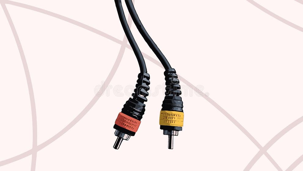 Stereo Analog Audio Cable with RCA Connectors. Stock Illustration ...