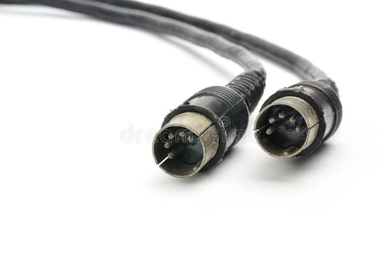 Stereo Analog Cable with DIN Plug on White Background Stock Image ...