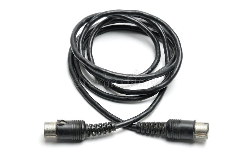Stereo Analog Cable with DIN Plug on White Background Stock Image ...