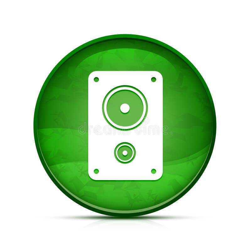 Stereo Icon on Classy Splash Green Round Button Illustration Stock ...