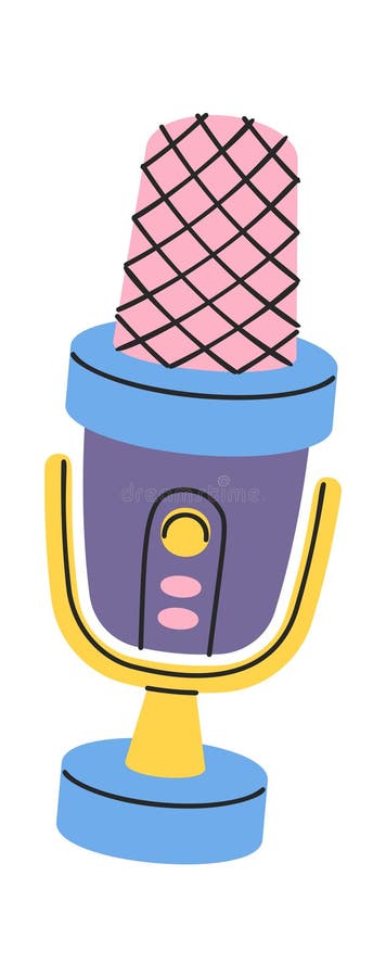 Stereo Microphone Podcast Recording Device Stock Illustration ...