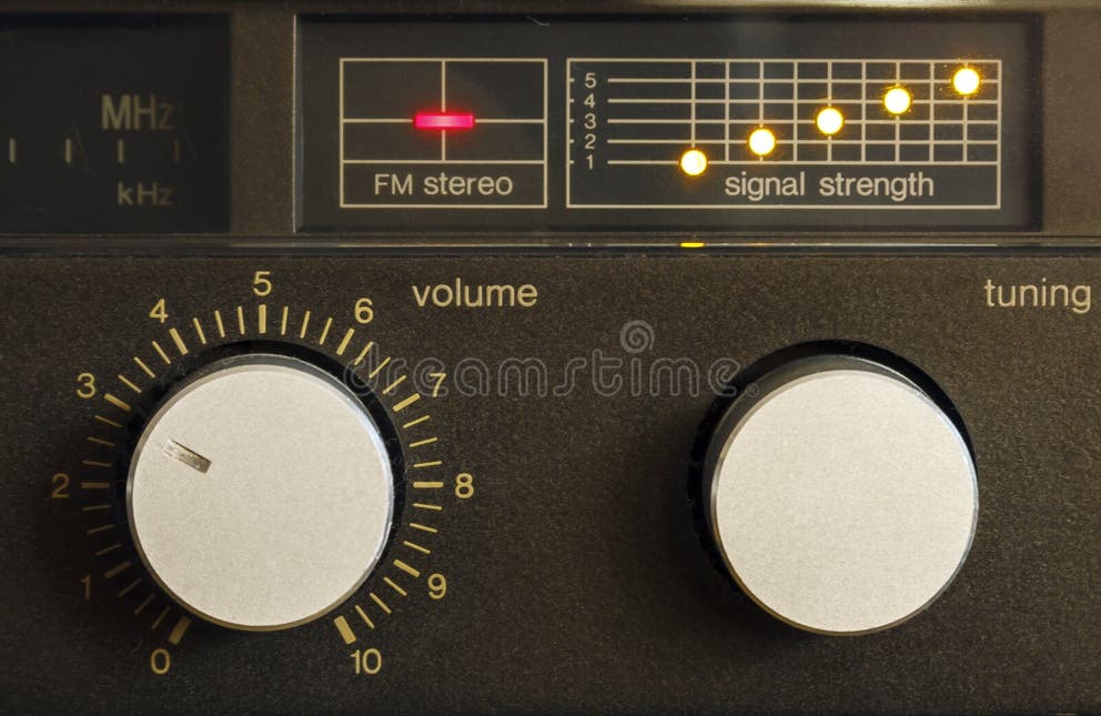 Stereo Receiver Knobs and Indicators Stock Photo - Image of electronic ...