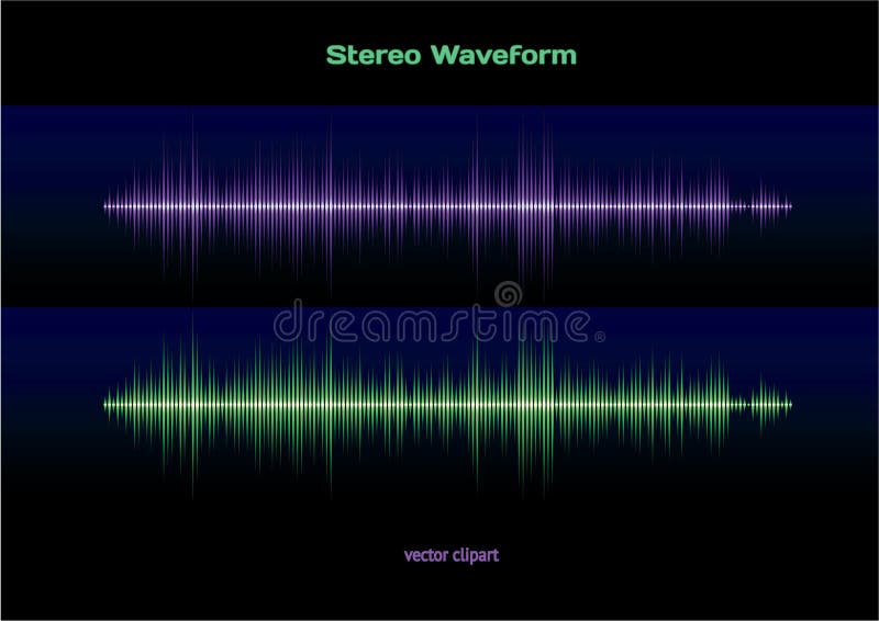 Stereo sound waveform stock vector. Illustration of diagram - 97471303