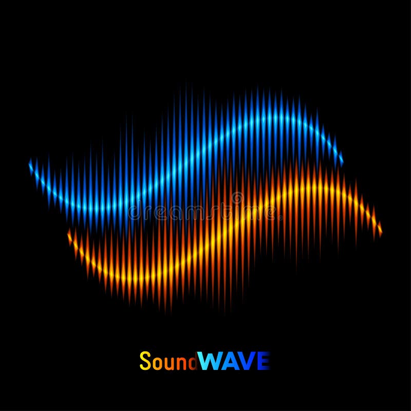 Stereo sound waveform stock vector. Illustration of amplitude - 46994406