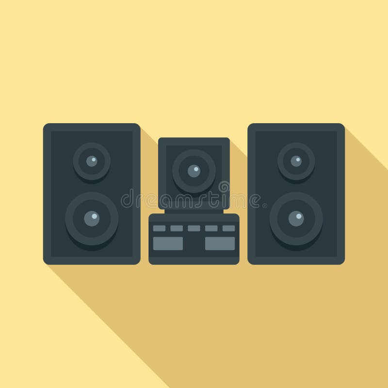 Stereo System Icon, Flat Style Stock Vector - Illustration of cassette ...
