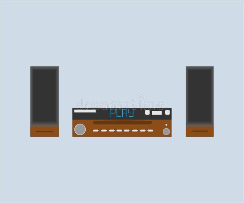 Stereo system stock vector. Illustration of brown, loudspeaker - 59869862