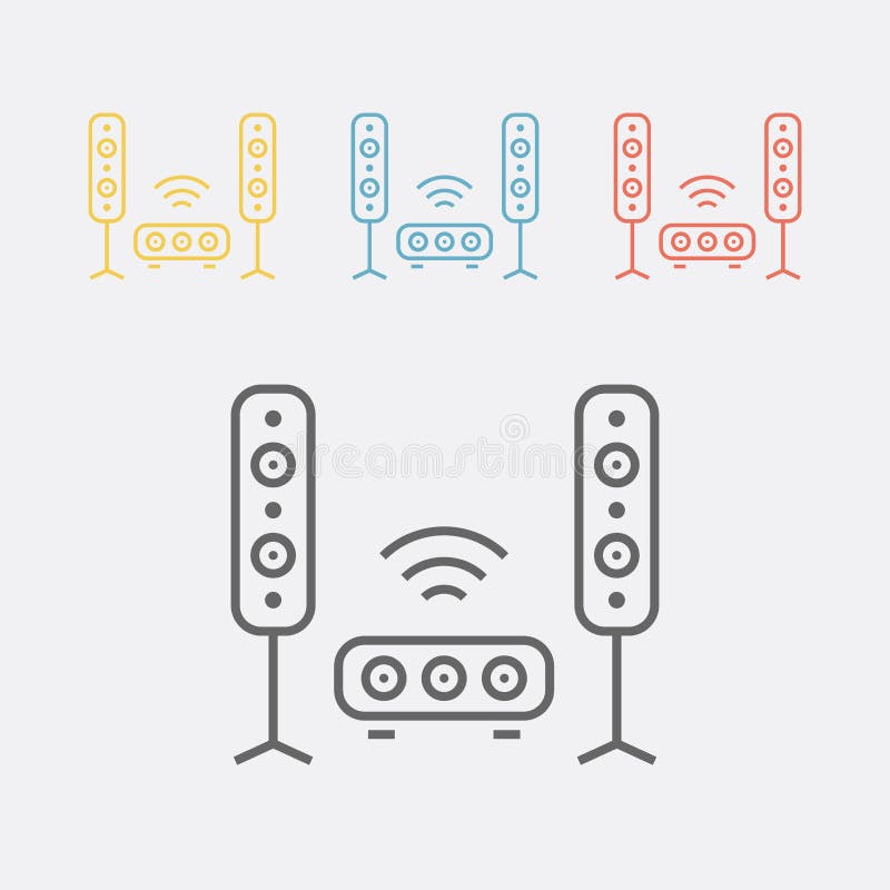 Stereo Line Icon. Stereo System Vector Illustration Isolated on White ...