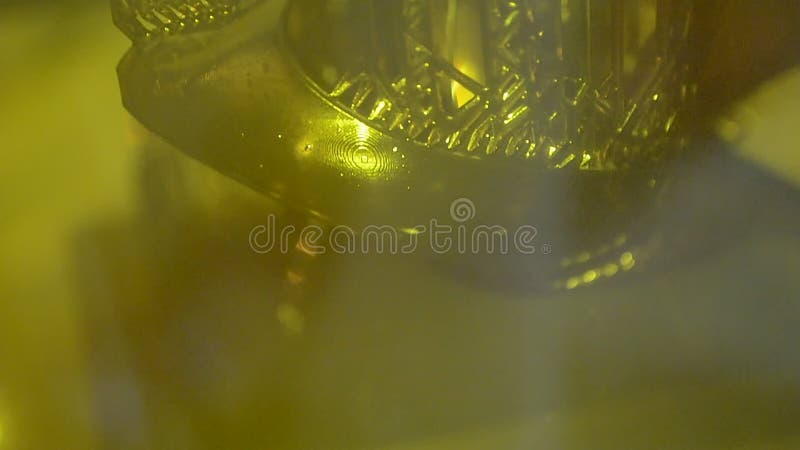 Working Photopolymer Sla 3D Printer. Building Object Liquid ...