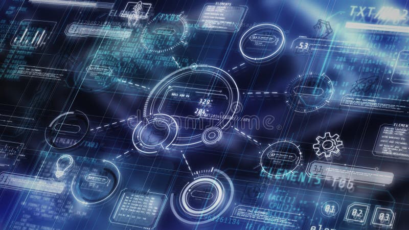Stereoscopic Data Presentations, Infographic with Code Fragments Stock ...