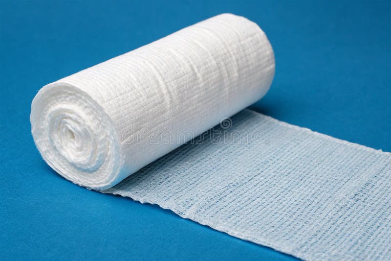 A Sterile Bandage Roll on a Blue Background Stock Illustration ...