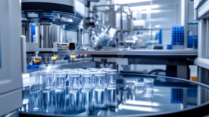 Sterile Biotech Lab with Automated Machines Producing. Stock ...