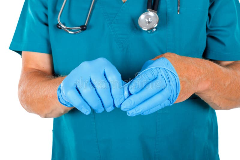 Sterile Hands of Surgeon Preparing for Surgery Stock Image - Image of ...