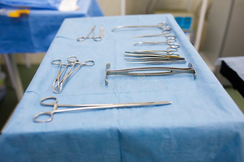 Sterile Instruments for Surgery on a Tray Stock Image - Image of ...