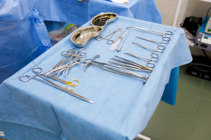 Sterile Instruments for Surgery on a Tray Stock Image - Image of ...