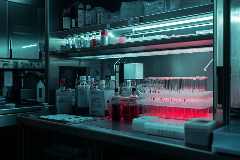 Sterile Lab Counter Equipped with Advanced Scientific Instruments and ...