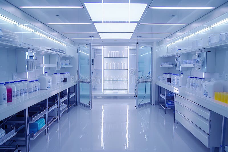 Sterile Lab Interior stock illustration. Illustration of glass - 337099550