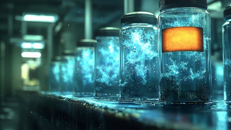 Sterile Laboratory Setting is Highlighted Glowing Biohazard Warning ...