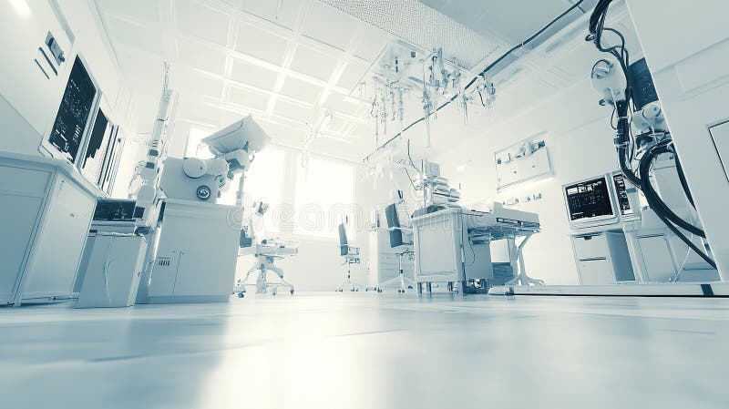 Sterile Medical Lab, Robotic Surgery Prep, Bright Window, Future Tech ...