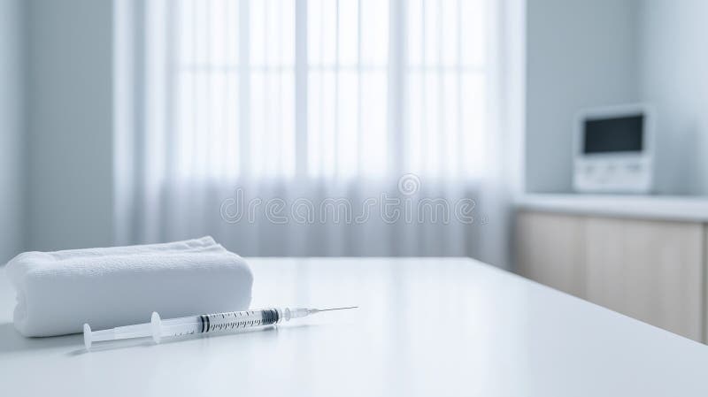 Sterile Medical Environment Featuring a Syringe and Sterile Wipes ...