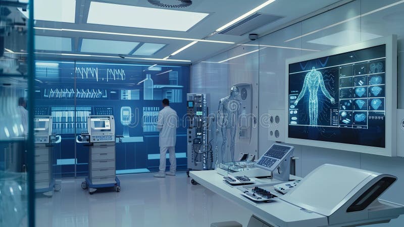 A Sterile, Modern Medical Laboratory Featuring an AI-powered Scanner ...