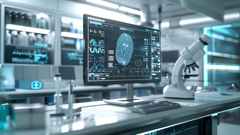 A Sterile and Modern Medical Laboratory Featuring a High-tech Scanner ...