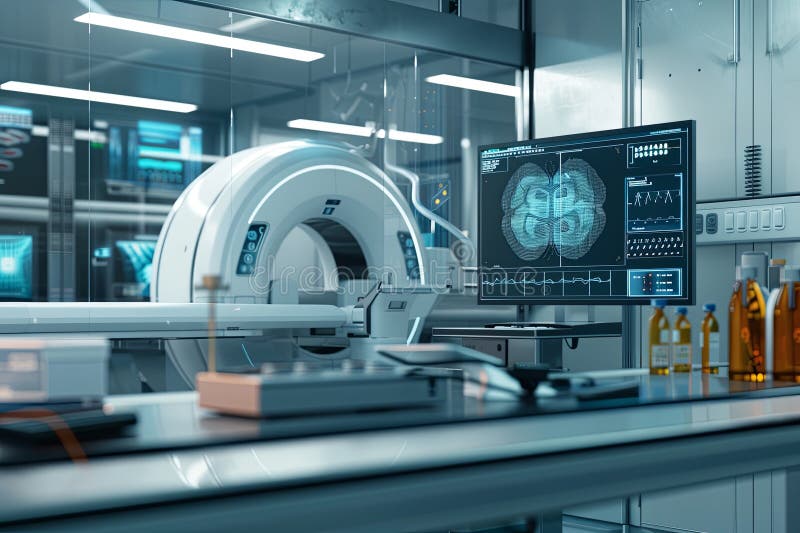 A Sterile and Modern Medical Laboratory Featuring a High-tech Scanner ...