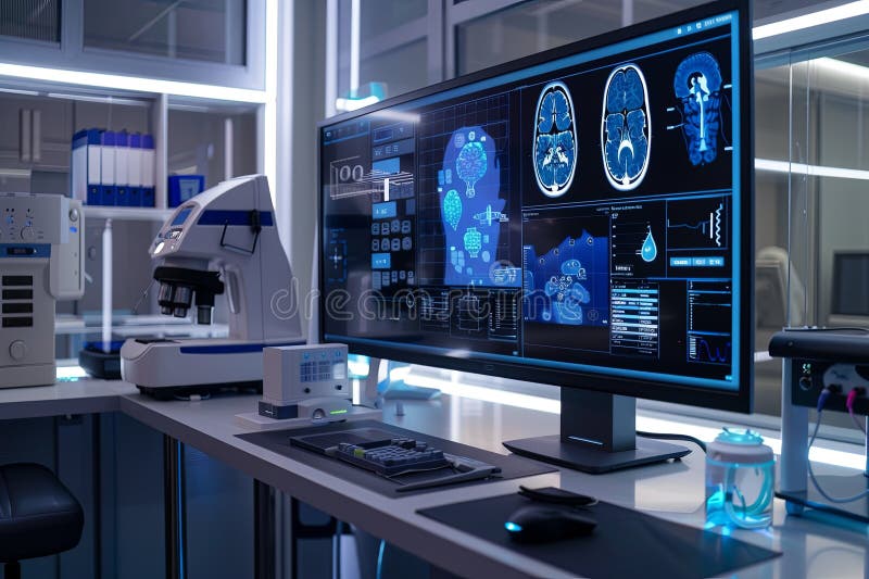 A Sterile and Modern Medical Laboratory Featuring a High-tech Scanner ...