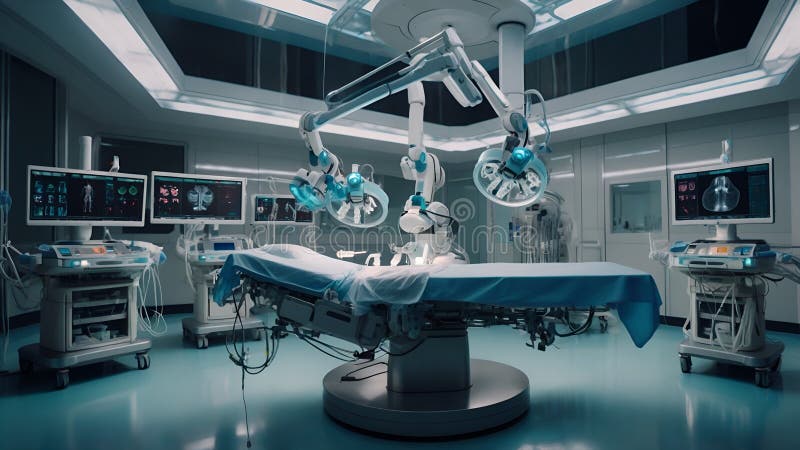 Robotic Arms Performing Medical Procedure Sterile Room Stock Photos ...